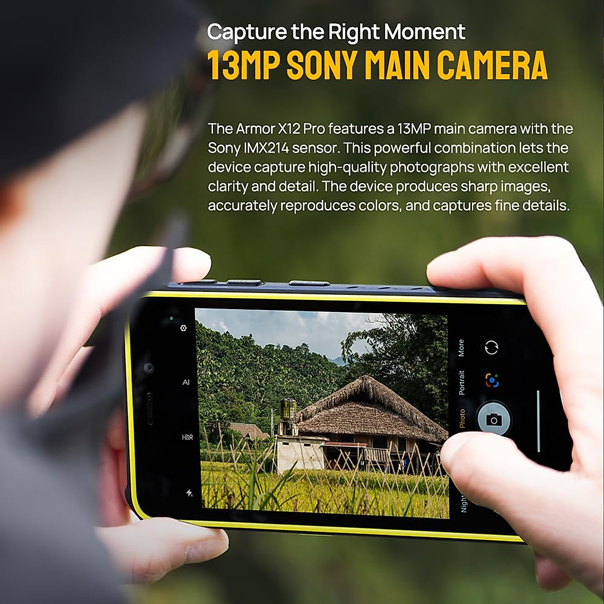 Ulefone Armor X12 Pro Rugged Smartphone Unlocked, MTK Helio G36 8GB+64GB Android 14 Cell Phone, 13MP+8MP, 5.45" HD+, 4860mAh, Dual SIM 4G Rugged Phone, NFC GPS OTG FM,T-Mobile,Black