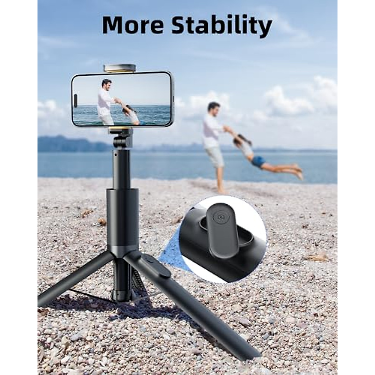 TODI 63" Phone Tripod, Tripod for iPhone & Portable Selfie Stick Tripod with Remote, Phone Tripod Stand for Video Recording, Travel Tripod for Cell Phone Tripod Compatible with iPhone 15/14/13/Android