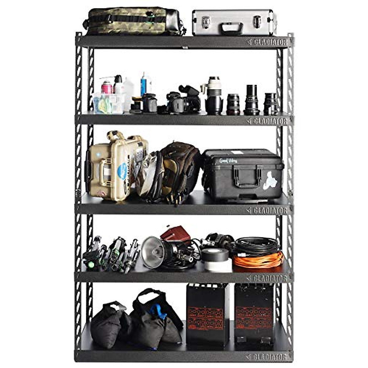 Gladiator "48" Wide EZ Connect Rack with Five 24" Deep Shelves", hammered granite