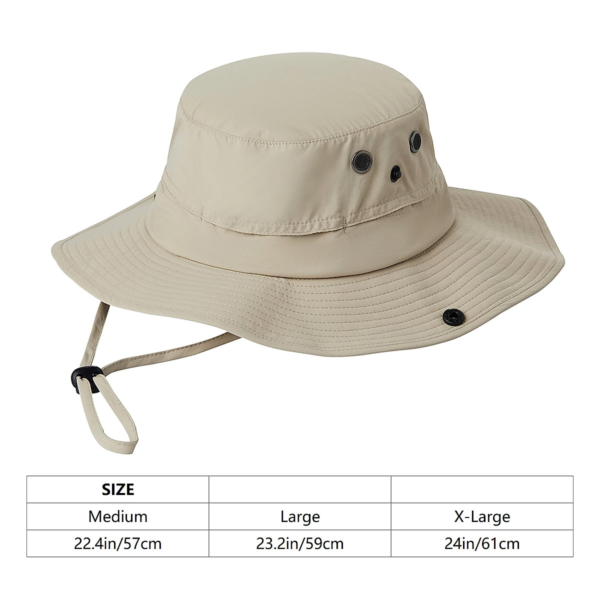 KANUT SPORTS Denali Boonie Sun Hat with Wide Brim Foldable for Fishing Hiking,Hunting, Golf Summer Hat for Men and Women(Olive Green,Large)