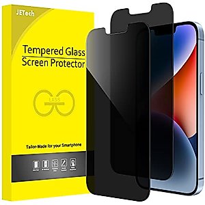 JETech Privacy Screen Protector for iPhone 14 Plus 6.7-Inch (NOT FOR iPhone 14 6.1-Inch), Anti Spy Tempered Glass Film, 2-Pack