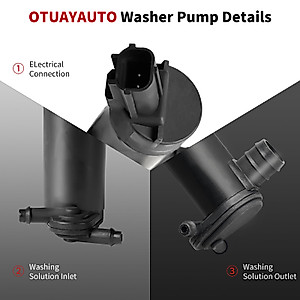OTUAYAUTO Premium Windshield Washer Pump Replacement for 98-17 Ford Expedition Limited, 98-10 Ford Explorer, 00-05 Ford Excursion, Lincoln, Mercury -OE# Grommet 6F9Z-17664-A, F75Z-17664-BA