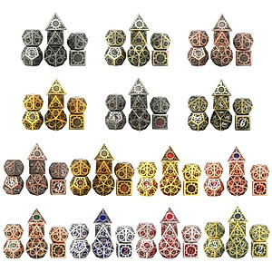 ZYM305 Metal Dice Set D&D Metal Polyhedral Dice Set DND RPG Role Playing Games Board Game D4 D6 D8 D10 D12 D20 Games Dice (Color : 115)