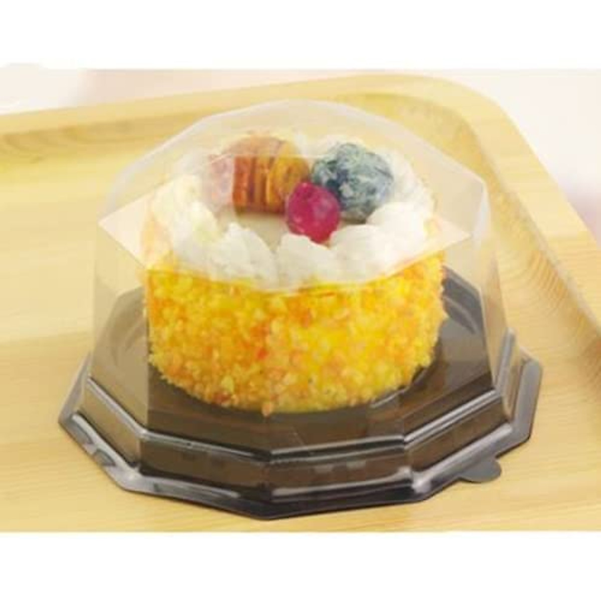 50 Pack Diam 3 inch X Height 2-1/4 inch of Clear plastic mini cake box muffins box cookies cookies muffins dome box wedding birthday gift box -With 50 plastic box stickers