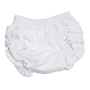 Kissy Kissy - Basic Diaper Cover with Ruffle - White-3-6mos