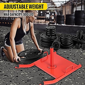 Weight Sled Push Pull Heavy Sled Drag Fitness HD Power Speed Training Sled for Exercise and Fitness StrengthTraining Red