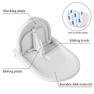 Sliding Glass Door Lock - 4 Pack Safety Slide Window Locks for Patio, Closet, Shower, Window, Wardrobe, Kitchen Cabinet with No Screws or Drills by VENMATE(4 Pack)