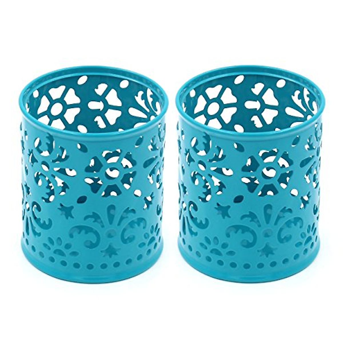 EasyPAG 2 Pack Pen Holder Desk Pencil Cup Marker Holder Makeup Brush Holders Desk Accessories & Workspace Organizers for Home, School & Office, Dark Teal