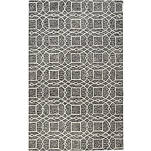Feizy Rugs - Rhett Geometric Lattice Print Rug, Charcoal Gray, 8ft x 10ft Area Rug