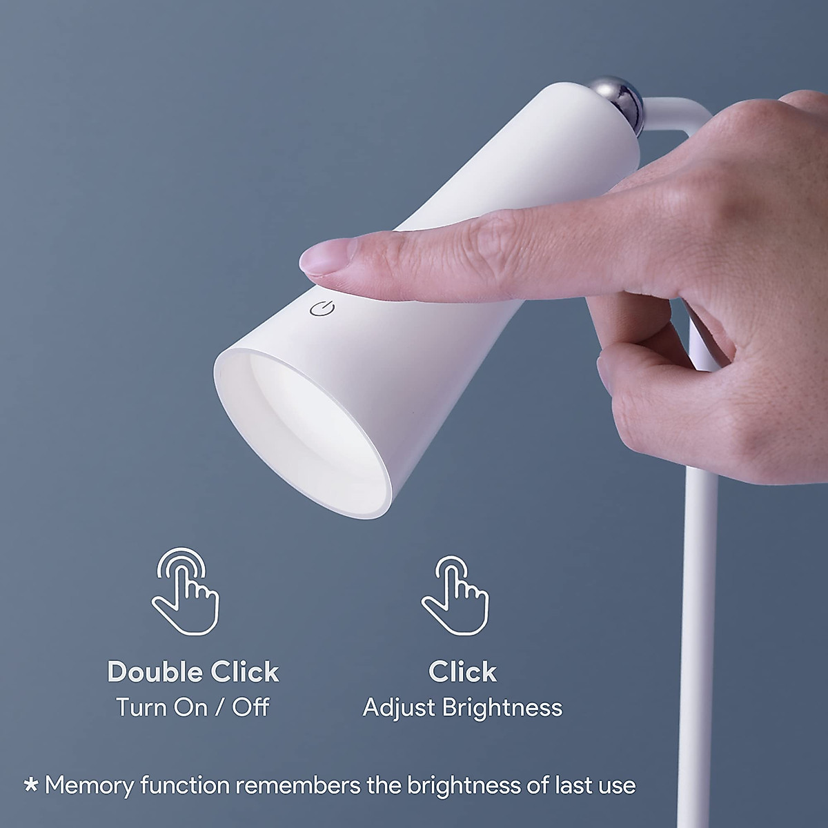 LED Table Lamp, Multifunctional Desk Lamp with 2 Magnetic Balls, 360° Eyes Caring Cordless Wall Light Reading Lamp Bedside Lamp, 3 Brightness Levels, Rechargeable Reading Light for Home Office Bedroom