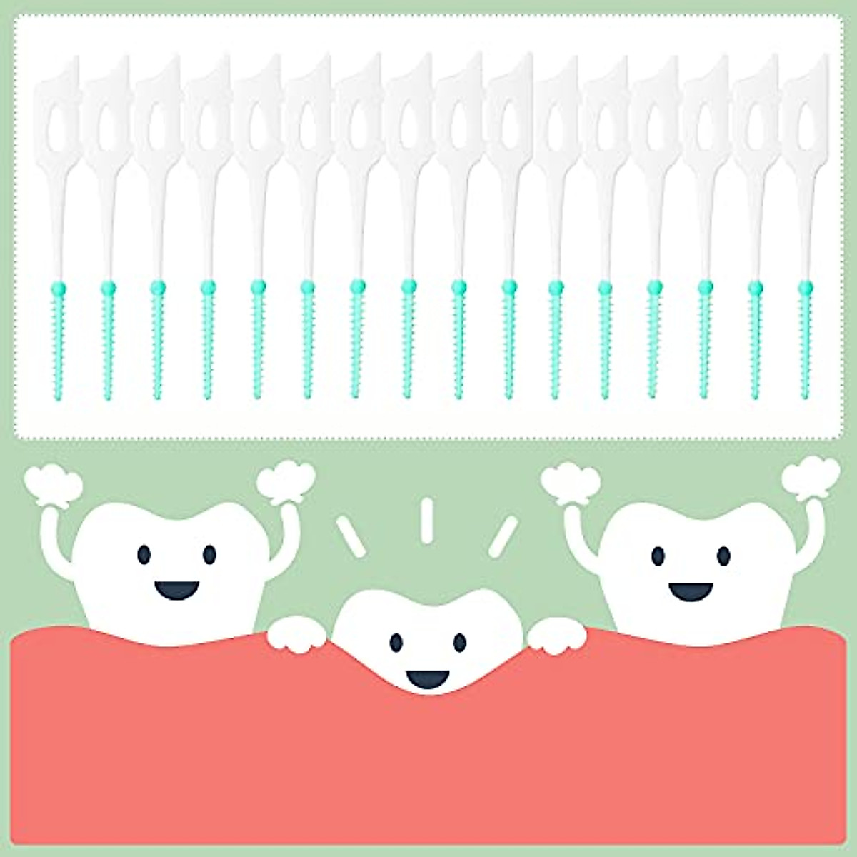 350 Pieces Floss Braces Brush Interdental Brush Teeth Toothpicks Cleaners Soft Dental Flosser Picks Refill Dental Cleaning Tool for Adult Tooth Clean (Mixed Color)