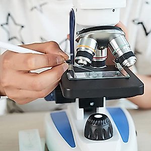 AmScope M158C-2L-E1 Digital Cordless Compound Monocular Microscope, WF10x and WF25x Eyepieces, 40x-1000x Magnification, Upper and Lower LED Illumination with Rheostat, Brightfield, Single-Lens Condenser, Coaxial Coarse and Fine Focus, Plain Stage, 110V or