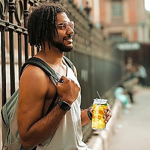 AiHeart Drinking Glasses with Lids and Glass Straws 12pcs Set,20oz Beer Can Shaped Glass Cups,Iced Coffee Glasses,Glass Tumbler,Cute Tumbler,Beer Mug,Cocktail Glasses for Whiskey,Soda,Water