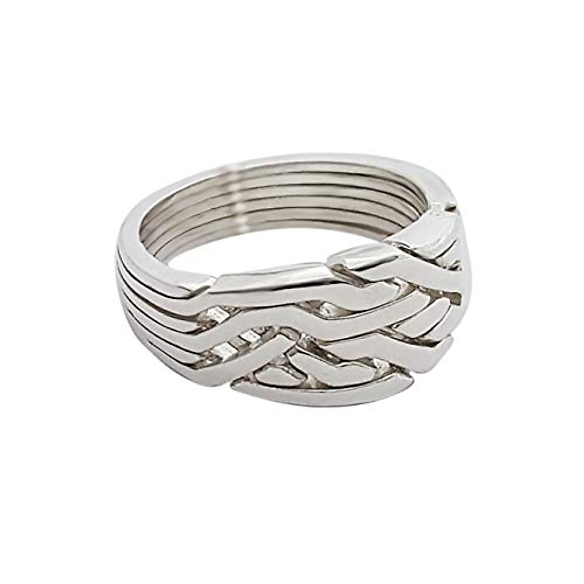 OFLIUM Puzzle ring Loopy Six design 925 sterling silver handmade Turkish puzzle ring interlocking knott friendship ring all size (14)