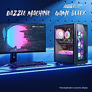 STGAubron Gaming Desktop PC,Intel Core i7 3.4G up to 3.9G,GeForce GTX1660Ti 6G GDDR6,32G,1T SSD,WiFi,BT 5.0,RGB Fanx6,RGB Keybaord&Mouse&Mouse Pad,RGB BT Sound Bar,RGB BT Gaming Mic,W10H64