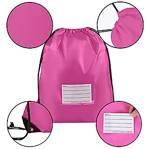 20 Pcs Drawstring Bags,Bulk Draw String Backpack, DIY Gym Sports Cinch Bag Sackpack for Women Men, Pink