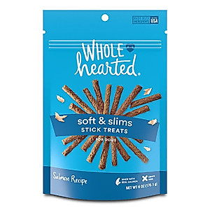 WholeHearted Grain Free Soft and Chewy Salmon Recipe Dog Stick Treats, 6 oz.