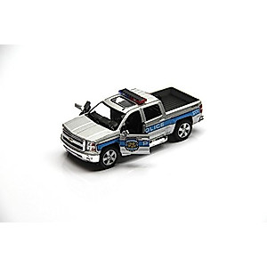 KiNSMART 2014 Chevrolet Silverado 1:46 Scale 5 Inch Police & Firefighter Pick-up Truck (2 Set)