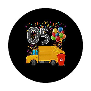 Happy O5 Birthday Rear Loader Garbage Truck PopSockets Swappable PopGrip