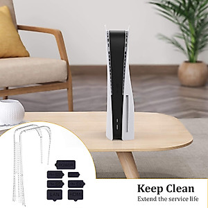 Dust Cover for PS5 Console, Dust Plugs USB HDM Interface Anti-dust Cover Dustproof Plug for PS5 Optical Drive Version/Digital Version Game Console Accessories