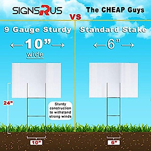 VIBE INK 1-Pack Large 24" x 18" - Home for Rent - Yard Sign/Lawn UV Ink - Corrugated Plastic - Double Sided - Waterproof- Metal Stake included - Made in USA - Great for ALL USES! (1)