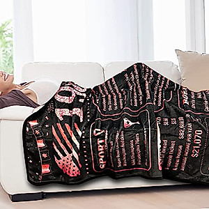 Henghere 50th Birthday Gifts for Women Friend, Mom, Grandma, Sister, Wife, Aunt, Coworker, Happy 50 Year Old Birthday Decorations Women | Blanket for Bed Sofa 60x50 Inches, Rose Gold