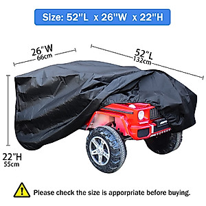 TOHONFOO Kids Ride-On Toy Car Cover, 62 x 40 x 29inch Outdoor Water Resistant Protection Cover Power Wheels Cover Waterproof for Children Wheels Toy Electric Car