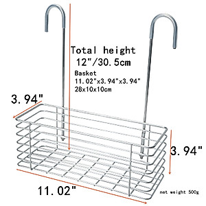Tsnamay 11.02" Shower Caddies,Hanging Shower Rack Bathroom Rack Storage Rack,304 Stainless Steel Rust Proof,Total height 12"/30.5cm