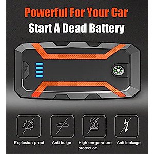Gehopow Jump Starter Portable for 8.0L Gas/5.0L Diesel, 12V/1500A Auto Jump Box Car Battery Charger Pack, USB Quick Charge Type-C & LED Light & Compass