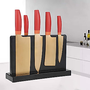 Colture Luxury Magnetic Knife Block Holder with Enhanced Double Side Magnets, Eco-Friendly ABS, Cutlery Display Stand and Storage Rack, Large Capacity, Easy to Reach, Easy to Clean (Color : Black)