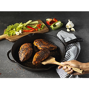 GoodCook Cast Iron Skillet, 12", Black