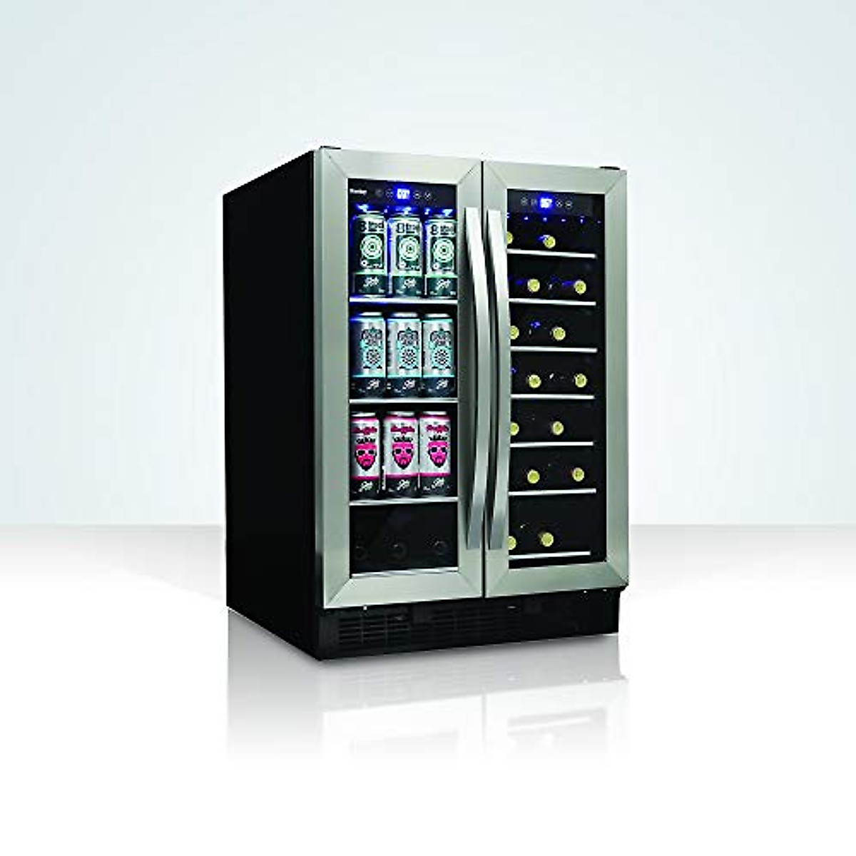 Danby DBC052A1BSS Built In Beverage Center, French Door Under Counter Beverage Cooler For Chilling Wine, Beer, Pop - In Stainless Steel - For Kitchen, Home Bar