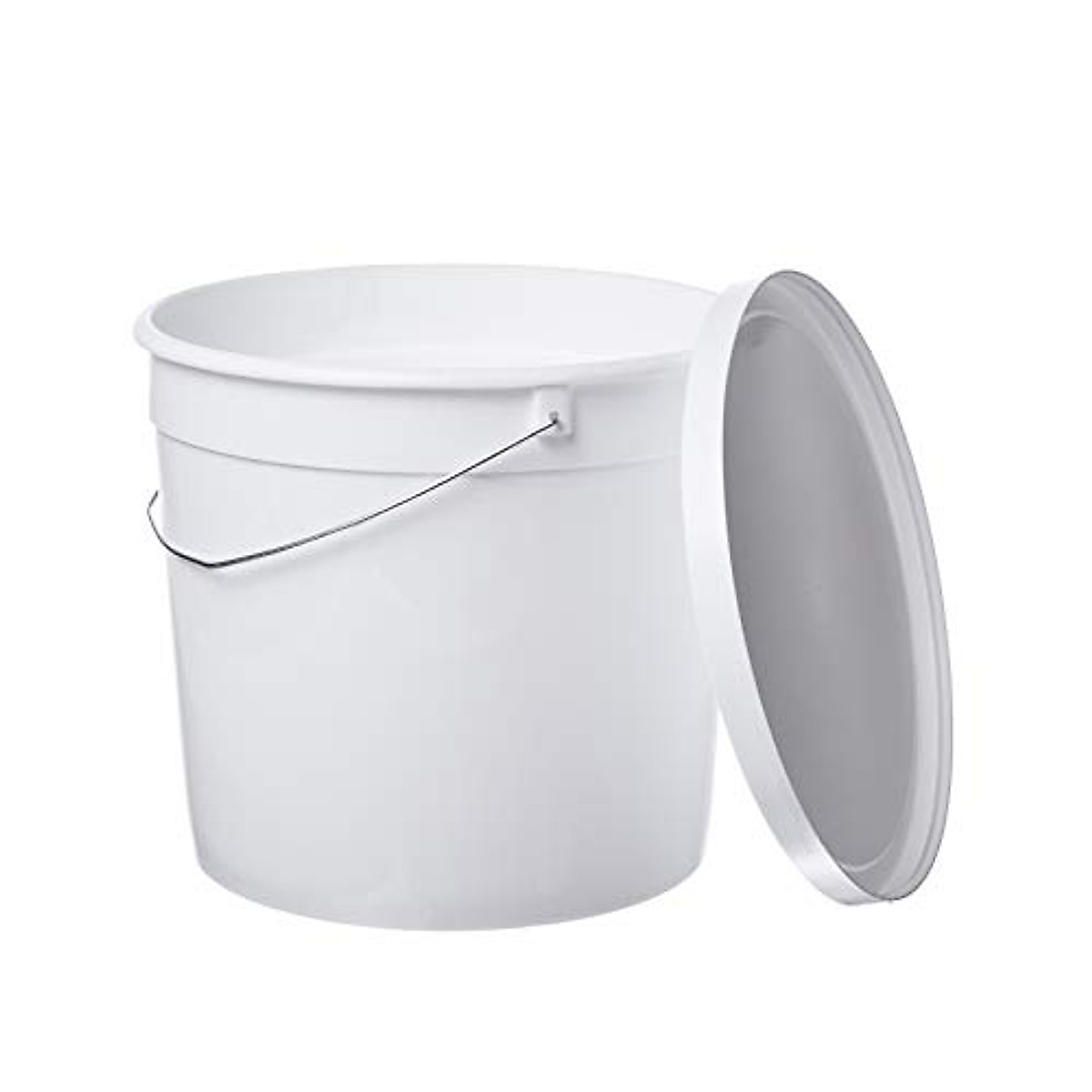 Consolidated Plastics Pail with Handle, HDPE, 6 Quart, White, 10 Piece