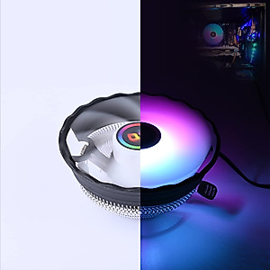 DS 1500RPM CPU Cooler 120MM Aluminum Extrusion FIN CPU Cooling Fan for Computer Case, LED Fan Junior Players, Entry-Level use for Intel LGA 1155 1151 775 1366 (Fixed RGB, 2ND, C Series)