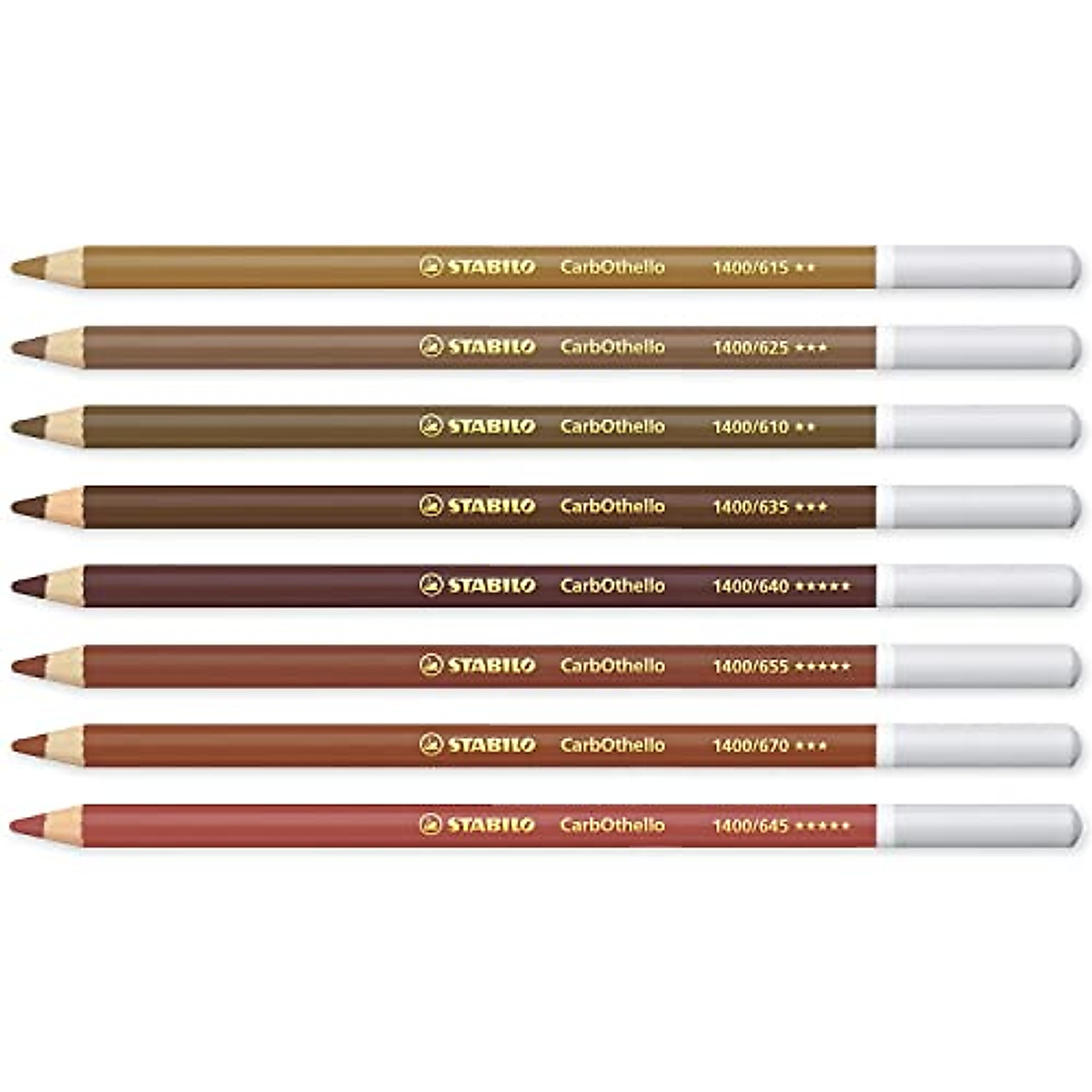 STABILO Chalk-Pastel Pencil CarbOthello - Pack of 8 - Brown Tones