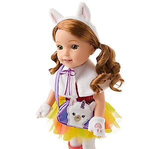 American Girl WellieWishers 14.5-inch Doll Accessories Magical Llamacorn with Shawl, Gloves, and Purse, For Ages 4+