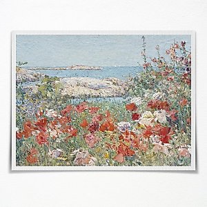 Vintage Spring Painting Summer Landscape with Wild Flowers Canvas Wall Art Coastal Floral Room Decor Oil Painting Impressionism Traditional Scenic for Living Room, Office, Bedroom - 12x16in Unframed