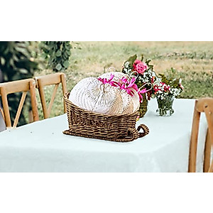 TAGREE Wedding Raffia Fans for Guest - Wedding Gift Idea for Couple & Guests Farmhouse Decor & Boho Chic Decor (White with Ring Handle (Set of 12))