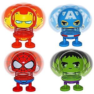 SciencePurchase Super Bobblehead Collection - Includes 4 Cool Bobbleheads - Car Decoration - Cute Interior Decor Toy Figure Party Favor Dashboard Ornaments