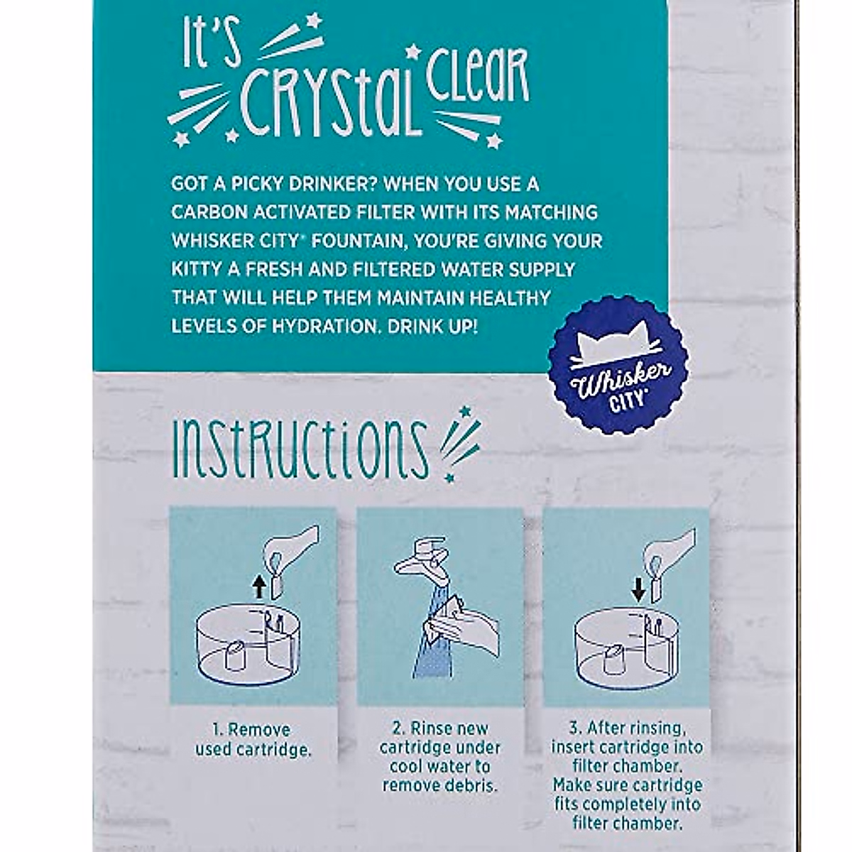 Whisker City Water Fountain Filter Cartridges - 4 Pack - Qty 2