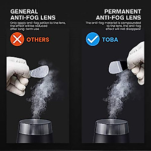 TOBA Swimming Goggles, Polarized Anti-Fog Lens UV Protection Leakproof Swim Goggles for Men, Women, Adults - Black White Revo Smoke