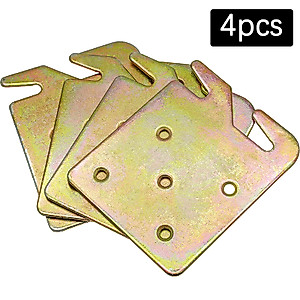 BokWin 4PCS Heavy Duty Wood Bed Rail Hook Plates, Universal Bed Claw Hook Plates for Wooden Headboard Footboard Frame Bracket with Mounting Screws