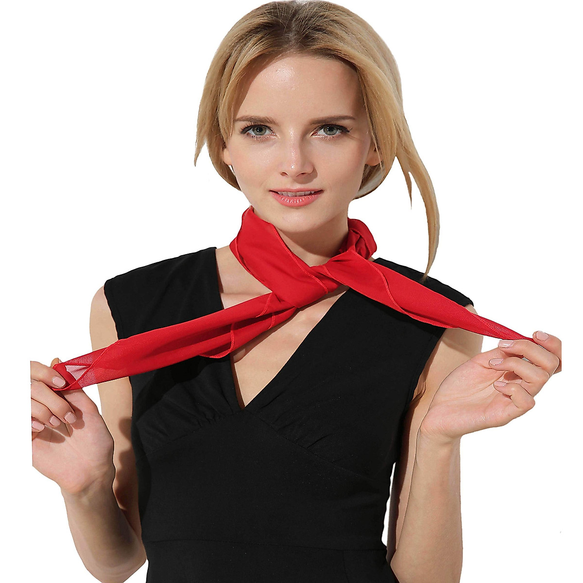 Chiffon Scarf Neck Scarf Black Women 50s Scarf 50s Accessories for Women