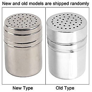Stainless Steel Dredges, Airtight Seasoning Spice Condiment Bottle Powder Sugar Shaker Duster, Sifter for Powdered Sugar Cinnamon Cocoa Popcorn Salt Pepper Flour(S)