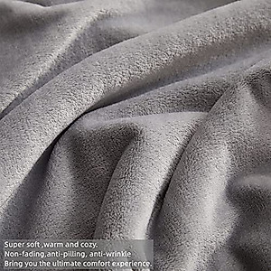 KMUSET Fleece Blanket Throw Size Grey Lightweight Super Soft Cozy Luxury Bed Blanket Microfiber Factory Shop