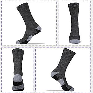 COOVAN Mens Crew Socks 6 Pairs Athletic Running Cushion Thick Warm Work Socks for Men