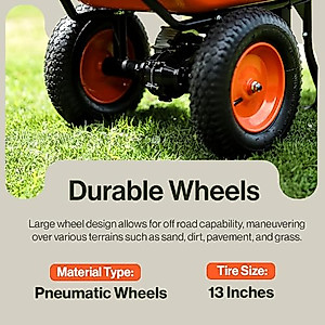 SuperHandy Wheelbarrow Utility Cart Electric 24V DC 330lbs Max Load Barrel Dump Material Debris Hauler (Amazon Exclusive)