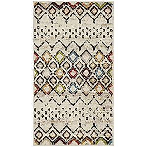 SAFAVIEH Amsterdam Collection Accent Rug - 2'3" x 4', Ivory & Multi, Moroccan Boho Design, Non-Shedding & Easy Care, Ideal for High Traffic Areas in Entryway, Living Room, Bedroom (AMS108K)