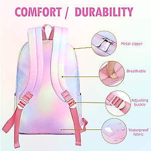 Xinveen Rainbow Laptop Backpack Kids School Bag Gift for Teen Girls Womens