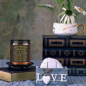 Maybeone Birthday Gifts for Best Friends - Happy Birthday Dear Friend - Lavender Scented Candle Gifts for Women Friend - Friendship Gifts for Her, Him, Besties, BFF, Soul Sister